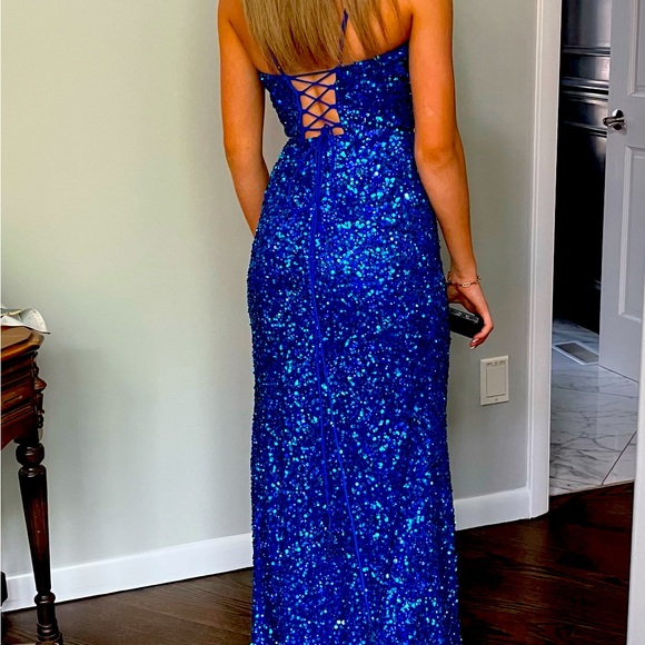 Ashley Lauren | Dresses | Prom Is Almost Here Low Cut High Slit ...